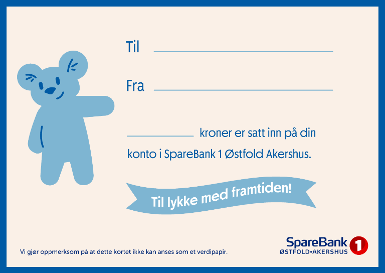 Gavekort mal til pengegave | SpareBank 1 Østfold Akershus