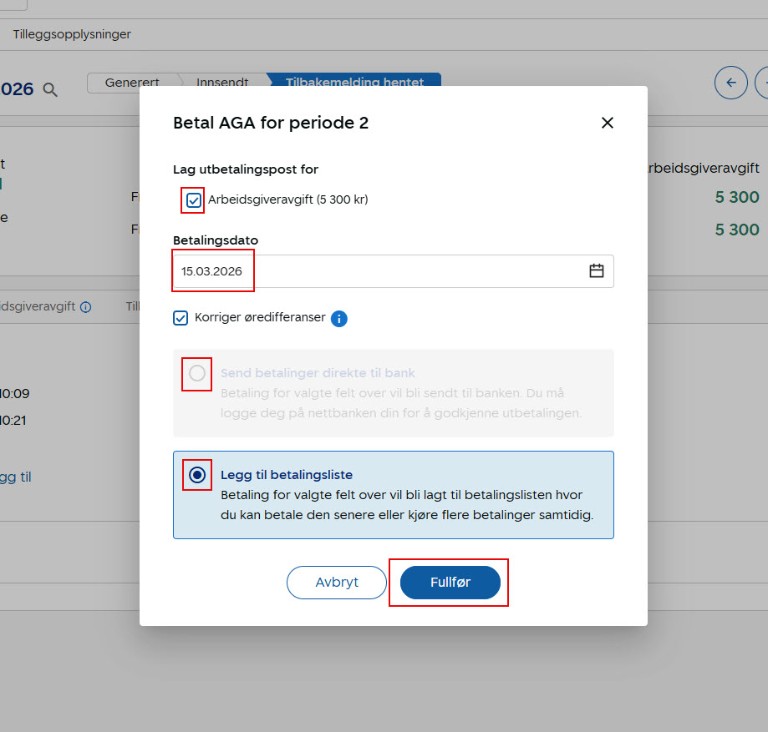 Betale arbeidsgiveravgift i SpareBank 1 Regnskap | SpareBank 1